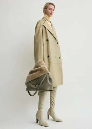 TOTEME Collarless Leather Coat