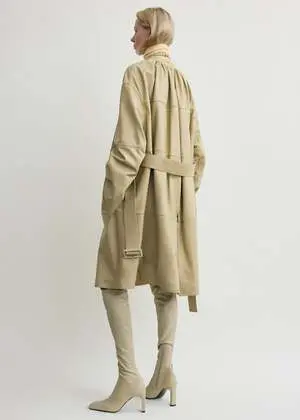 TOTEME Collarless Leather Coat