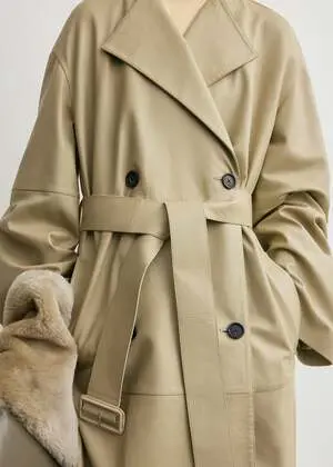 TOTEME Collarless Leather Coat