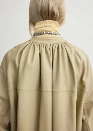TOTEME Collarless Leather Coat