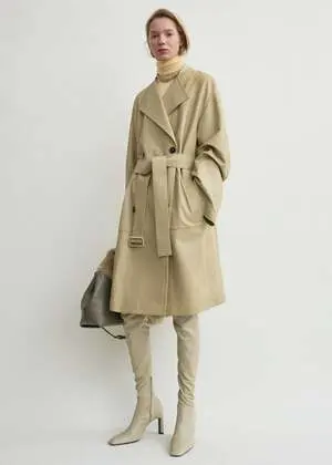 TOTEME Collarless Leather Coat