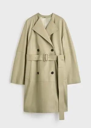 TOTEME Collarless Leather Coat