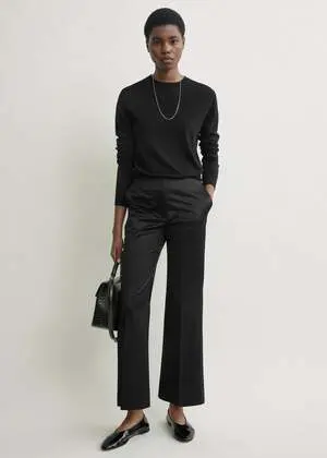 TOTEME Kick Flare Raw-edge Trousers - Black