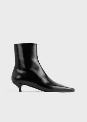 TOTEME Slim Naplack Ankle Boots - Black