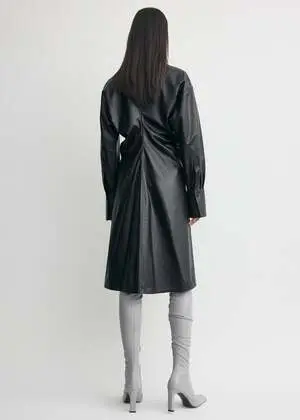 TOTEME Leather Slouch Shirtdress