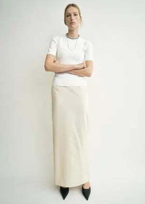 TOTEME Light Wool Skirt - Ecru