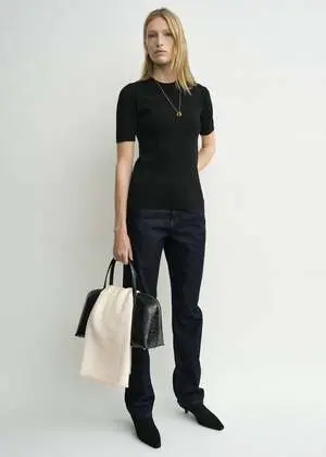 TOTEME Compact Knit Tee - Black