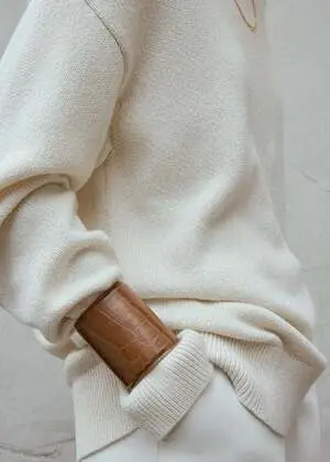 TOTEME Long Croco-embossed Cuff
