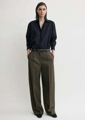TOTEME Wide Tailored Trousers - Forest