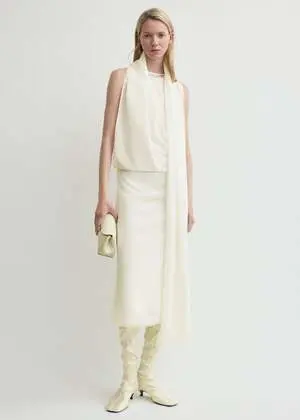TOTEME Fringed Scarf Dress - Milk