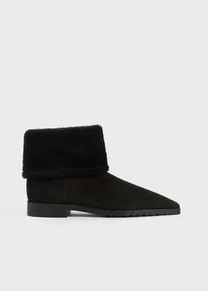TOTEME Fold-down Shearling Boots - Black