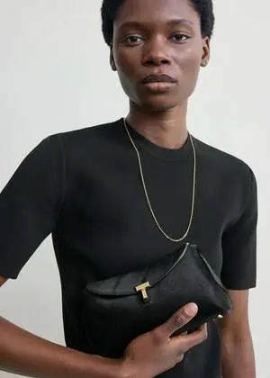 TOTEME Mini T-lock Pony Hair Clutch