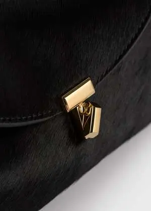 TOTEME Mini T-lock Pony Hair Clutch
