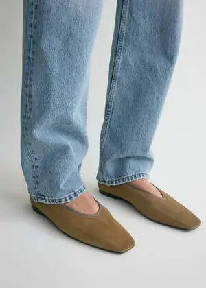 TOTEME Minimalist Suede Ballerinas