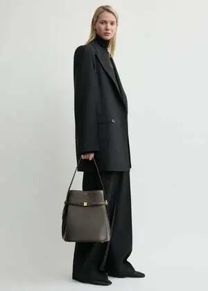 TOTEME Belted Leather Bucket Bag