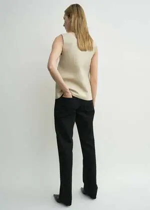 TOTEME Scoop-neck Leather Top