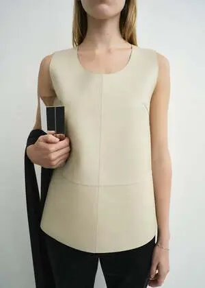 TOTEME Scoop-neck Leather Top