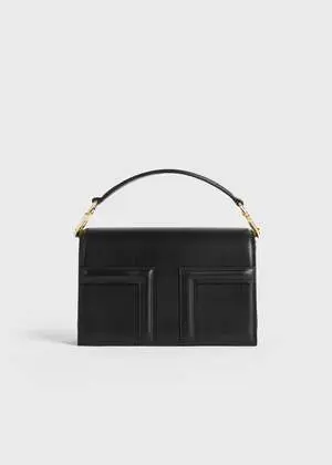 TOTEME Mini T-flap Leather Bag - Black