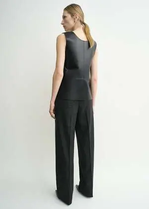 TOTEME Scoop-neck Leather Top