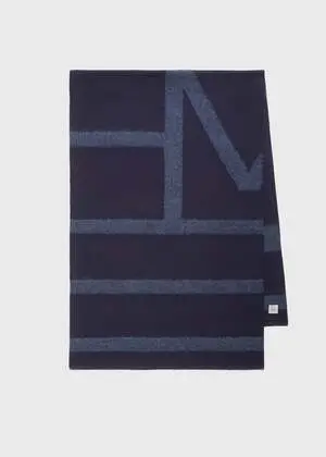TOTEME Monogram Twill Scarf - Navy