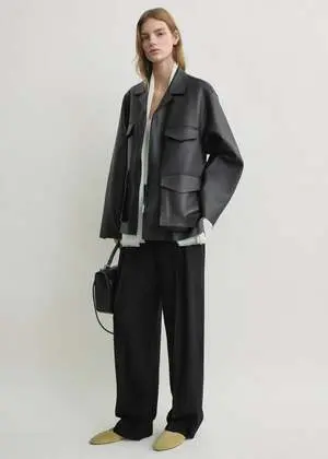 TOTEME Army Leather Jacket - Black