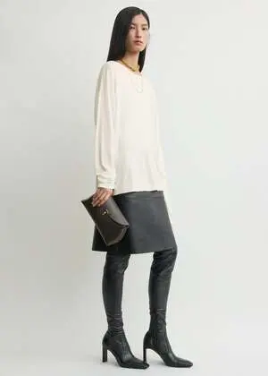 TOTEME T-lock Leather Clutch