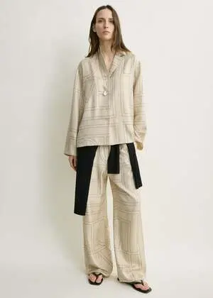 TOTEME Monogram Silk Pj Top - Ivory