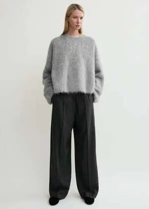 TOTEME Boxy Alpaca Knit Grey Mélange