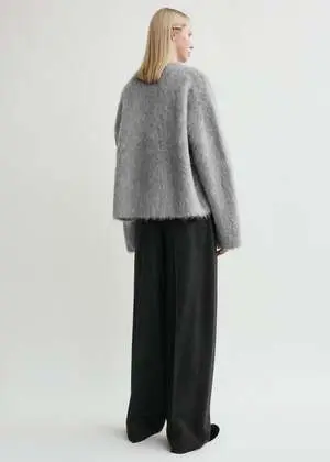 TOTEME Boxy Alpaca Knit Grey Mélange