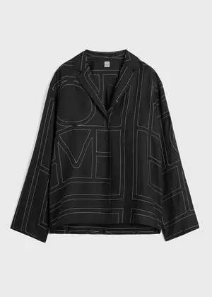 TOTEME Monogram Silk Pj Top