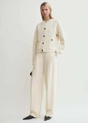 TOTEME Hammered Button Cardigan - Milk