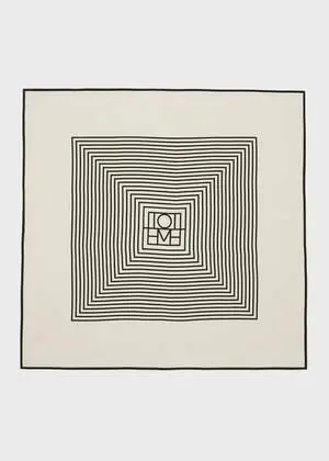 TOTEME Centered Monogram Silk Scarf Crème - Creme
