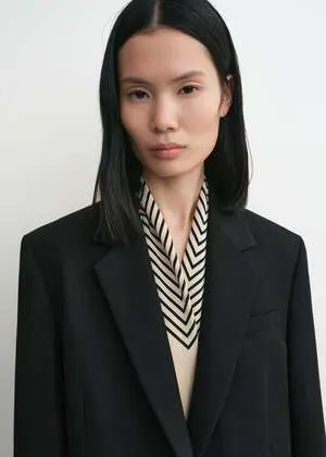 TOTEME Centered Monogram Silk Scarf Crème