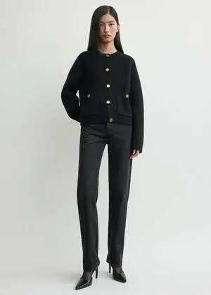 TOTEME Hammered Button Cardigan - Black