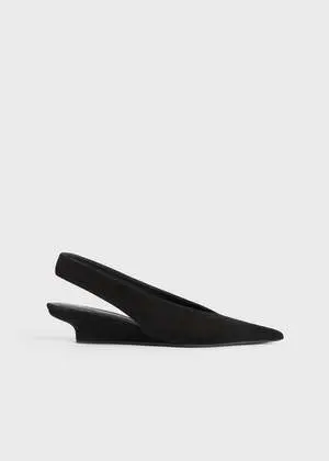 TOTEME Wedge-heel Suede Slingbacks