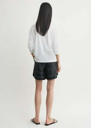 TOTEME Monogram Silk Pj Shorts Black