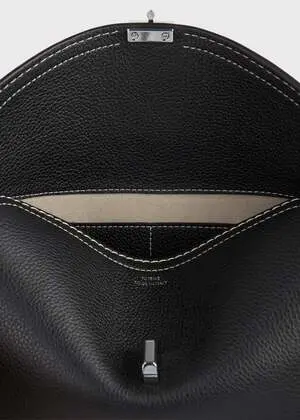 TOTEME T-lock Grained-leather Clutch Black