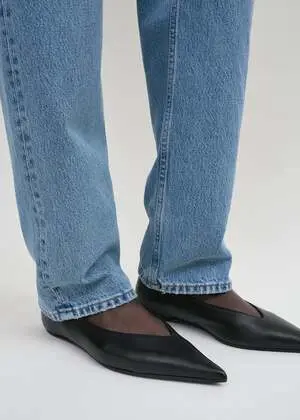 TOTEME Leather Asymmetric Ballerinas