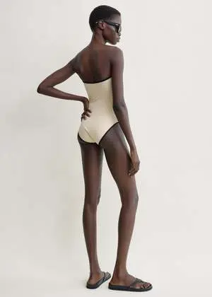 TOTEME Stripe Edge Strapless Swimsuit