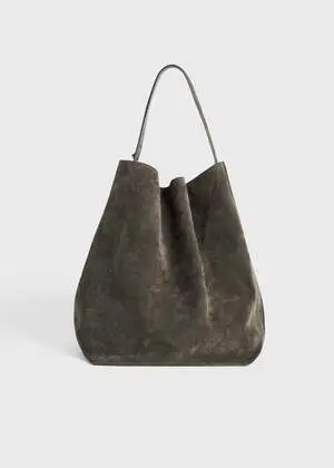 TOTEME TOTEME Belted Suede Tote Bag Granite