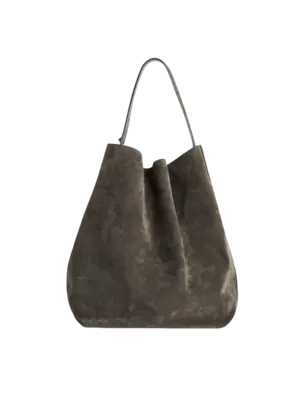 TOTEME Belted Suede Tote Bag - Granite
