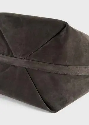 TOTEME Belted Suede Tote Bag - Granite