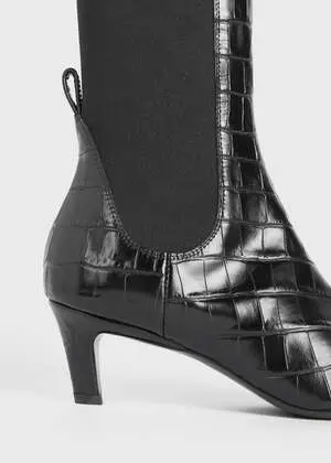 TOTEME Croco-embossed Mid-heel Boots