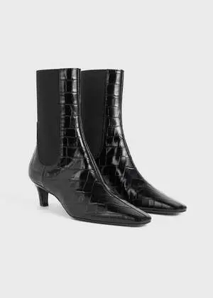 TOTEME Croco-embossed Mid-heel Boots