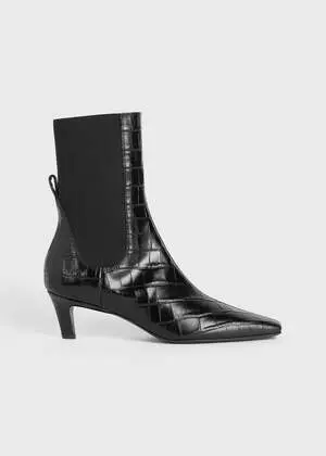 TOTEME Croco-embossed Mid-heel Boots