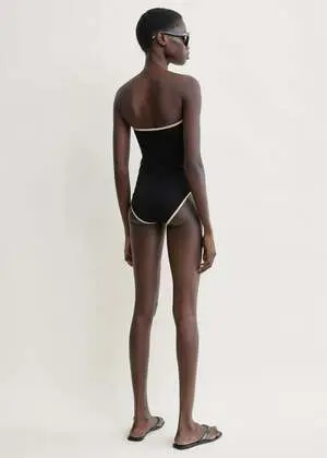 TOTEME Stripe Edge Strapless Swimsuit