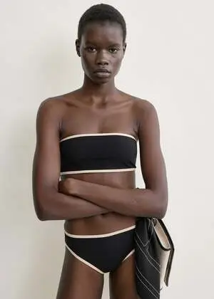 TOTEME Stripe Edge Strapless Bikini Top