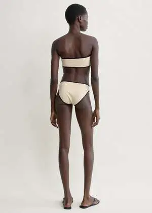 TOTEME Stripe Edge Strapless Bikini Top