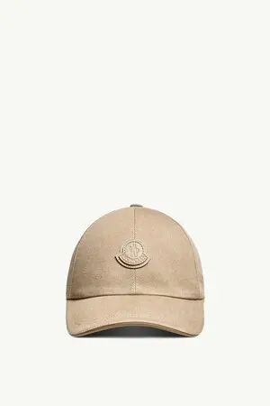 Moncler Leather Logo Baseball Cap - Beige