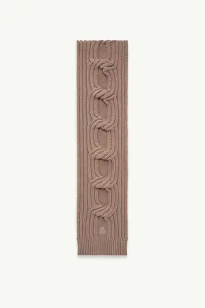 Moncler Chain Knit Wool & Cashmere Scarf - Brown